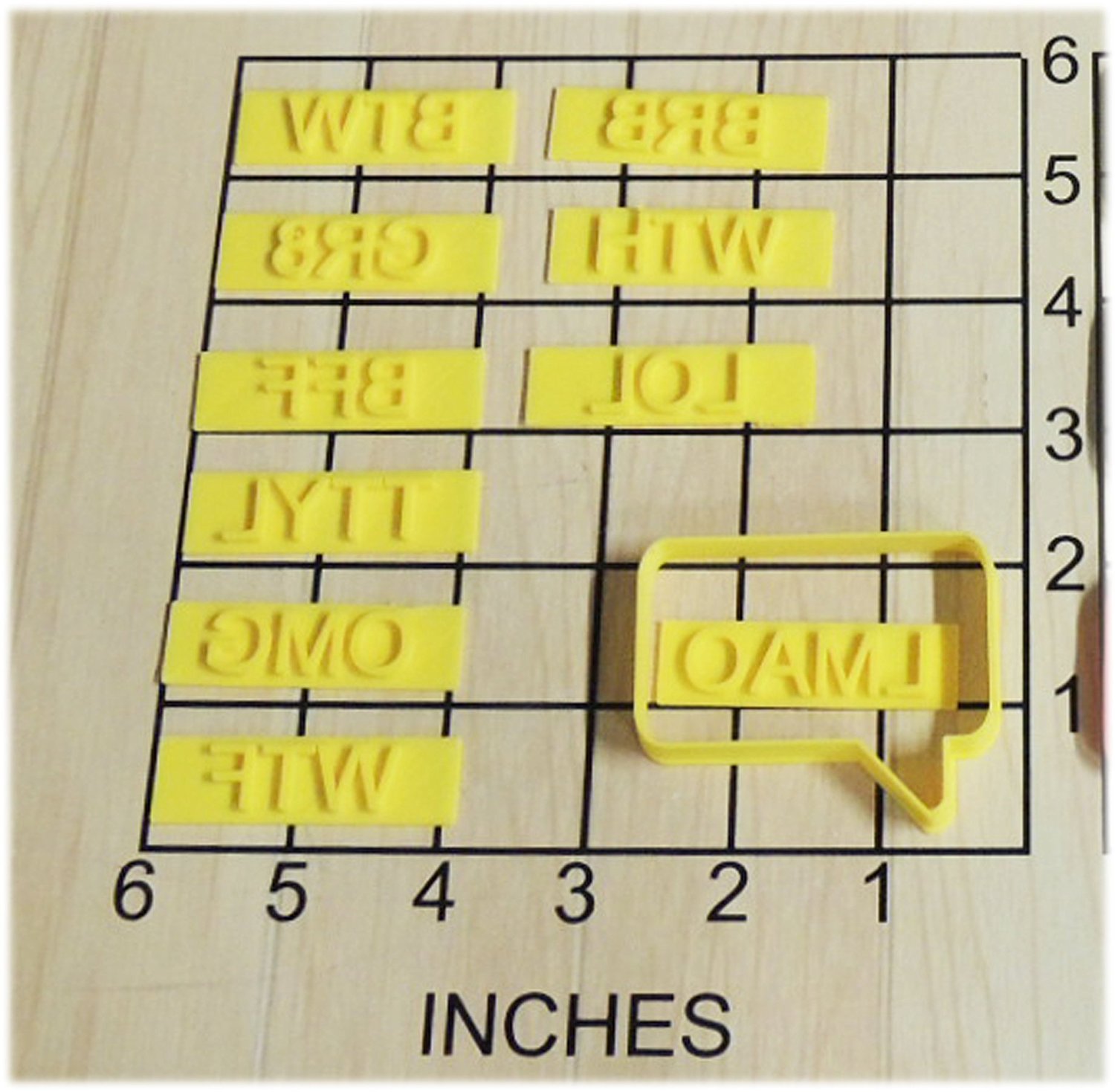 Text Message Set LOL OMG TTYL BTW GR8 WTH WTF BFF LMAO BRB Cookie ...