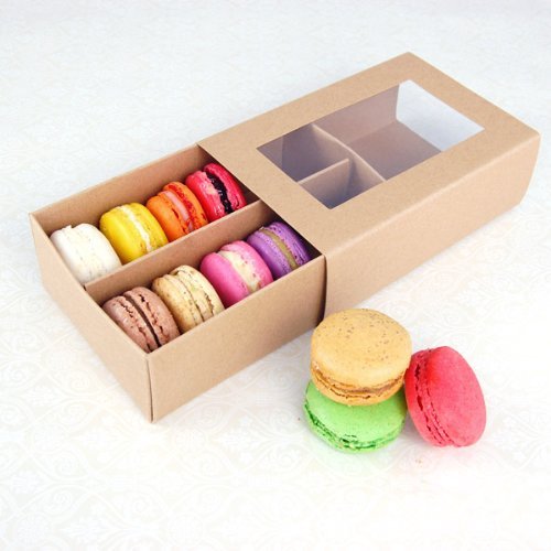 25 Sets of Kraft Brown Macaron Boxes for 12 Macarons ($2.30 Per Set of ...