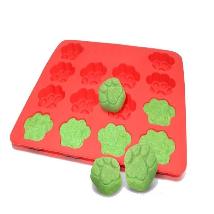 2 Pcs Puppy Pets Dog Paws & Bones Silicone Baking Molds for Pets, Kids ...