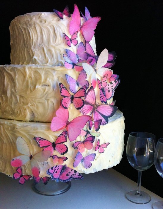 Edible Butterflies © - Assorted Pink Set of 15 - Cake and Cupcake ...