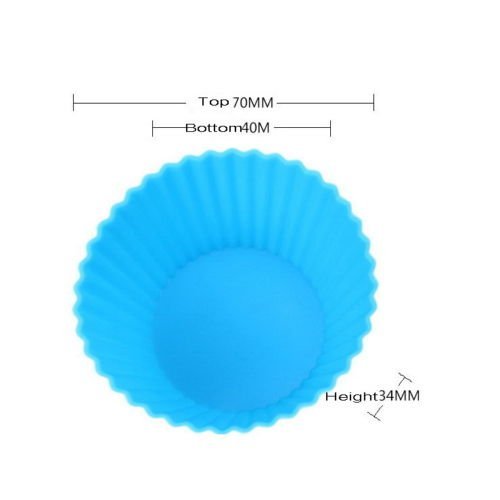 12PCS Soft Silicone Cake Muffin Chocolate Cupcake Bakeware Baking Cup ...