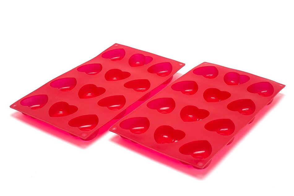 Tosnail 12-Cavity Silicone Mini Valentine Heart Muffin, Brownie ...