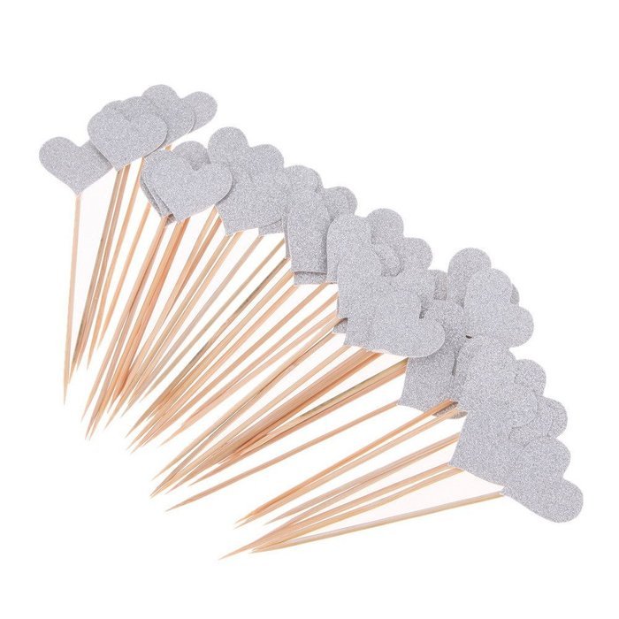 Whitelotous 40pcs Love Heart Cupcake Toppers Dessert Muffin Cupcake ...