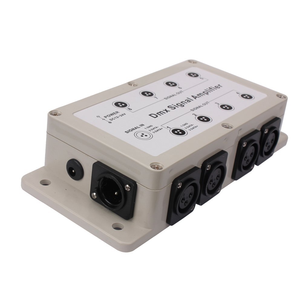 SUNWIN 8 Channel Output DMX512 DMX Signal Amplifier DMX LED Splitter ...