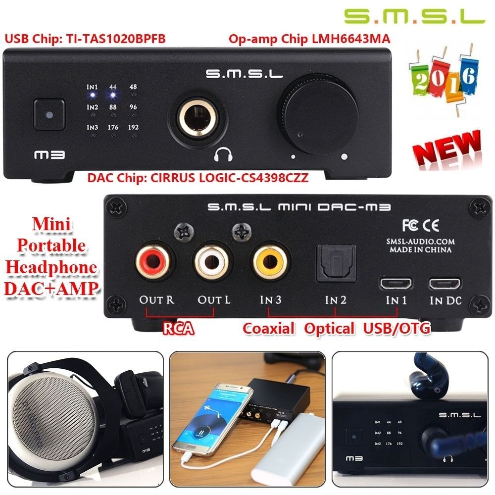 SMSL M3 USB/Optical fiber/ Coaxial Function Hi-Fi Audio Decoder All-in ...