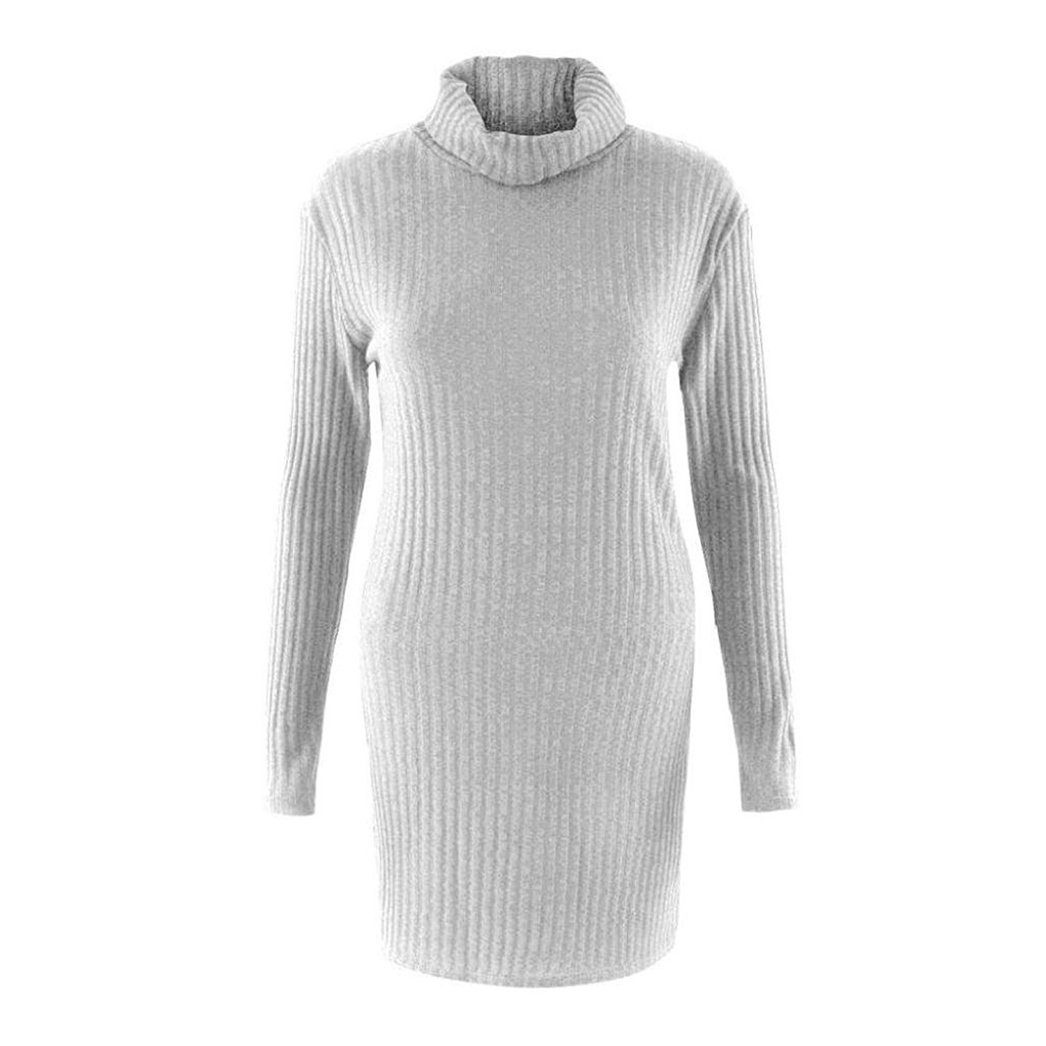 High Necked Sweater Dress Morecome Womens Casual Long Sleeve Jumper