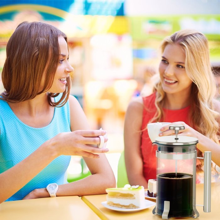 8 Cup French Press Coffee and Tea Maker- Borosilicate Glass Carafe ...
