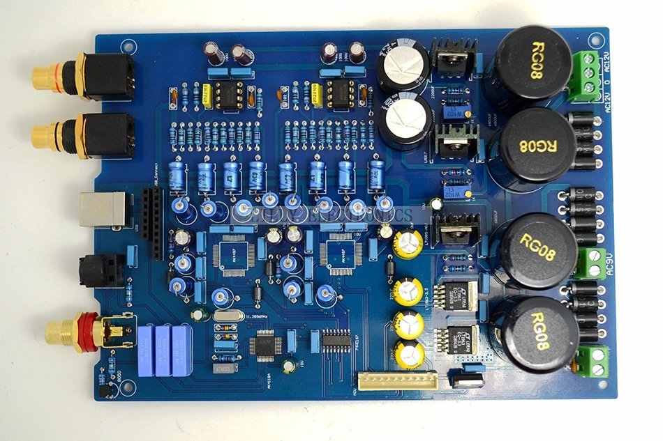 AK4497 DAC Decoder Board (Excluding AK4497 chip and XMOS U8 daughter ...