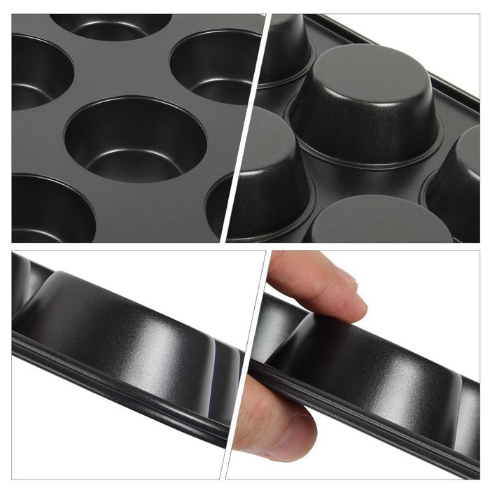 Yilove Non Stick 12 Cup Muffin Cupcake Pan (Black) N14 free image download