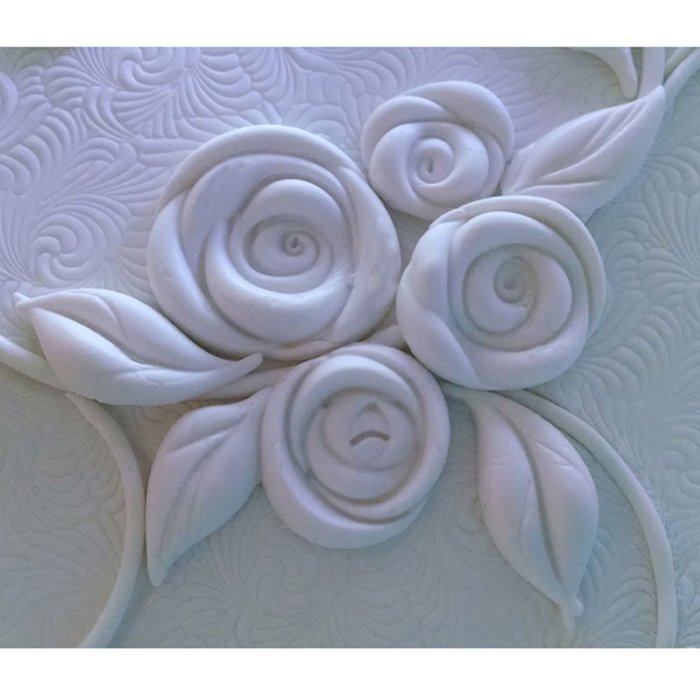Sweet Elite Tools - Pouf Roses and Leaves Silicone Rolled Fondant and ...