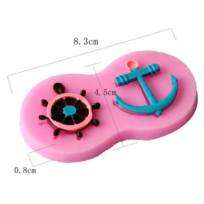 Julyshop Anchor Ship Wheel Fondant Mould Cake Decor Chocolate Biscuit ...
