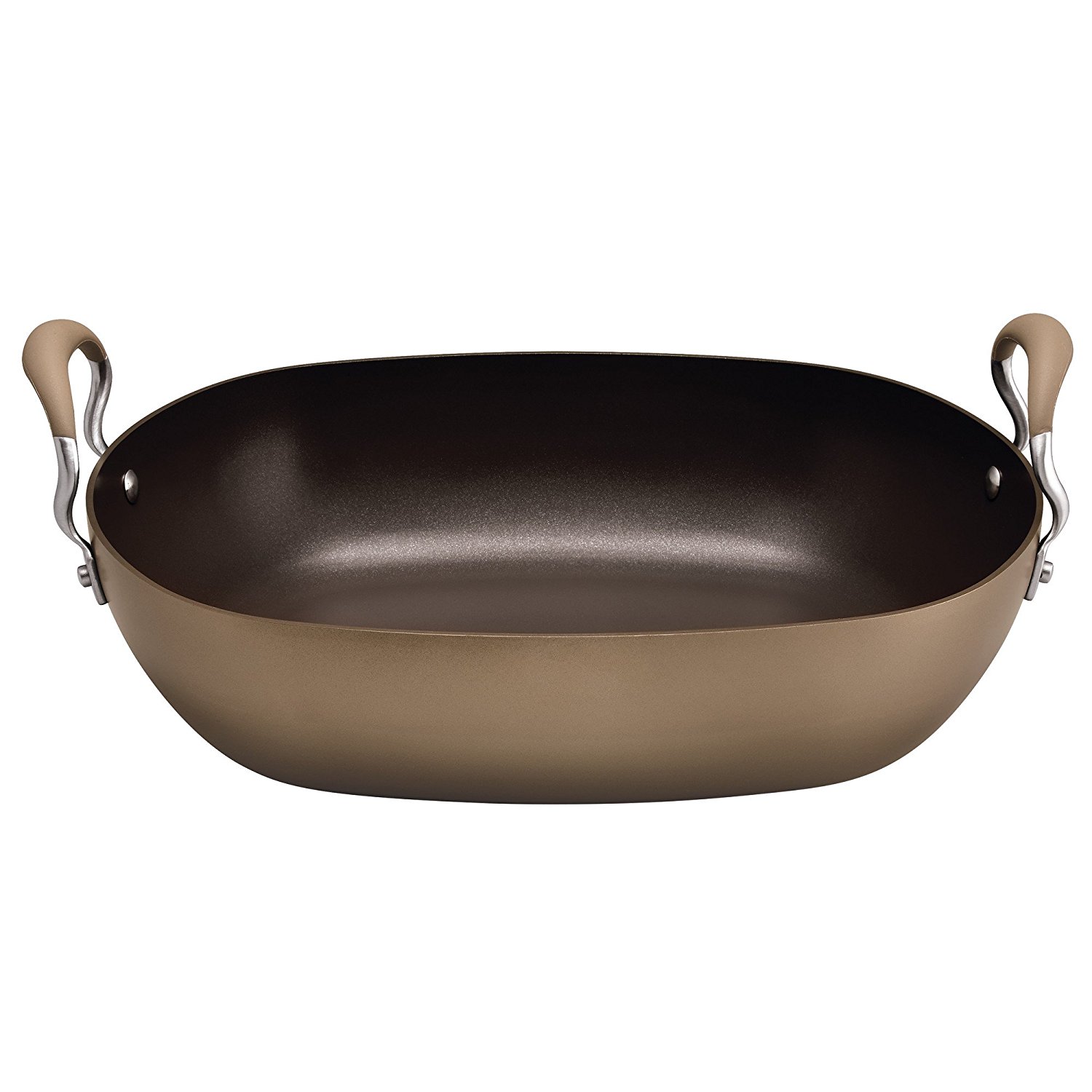 Anolon Advanced Bronze 16-Inch x 13-Inch Oval Roaster Set, Bronze N3 ...