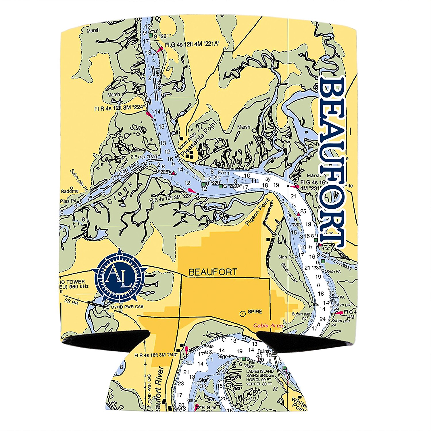 Altered Latitudes Beaufort, SC Chart Standard Beverage Cooler (4-Pack ...