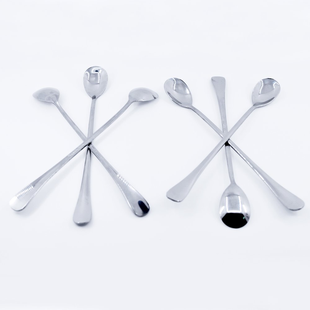 DLAND Pack of 6 Stainless Steel Spoon, Long-handled Great Circle Coffee ...