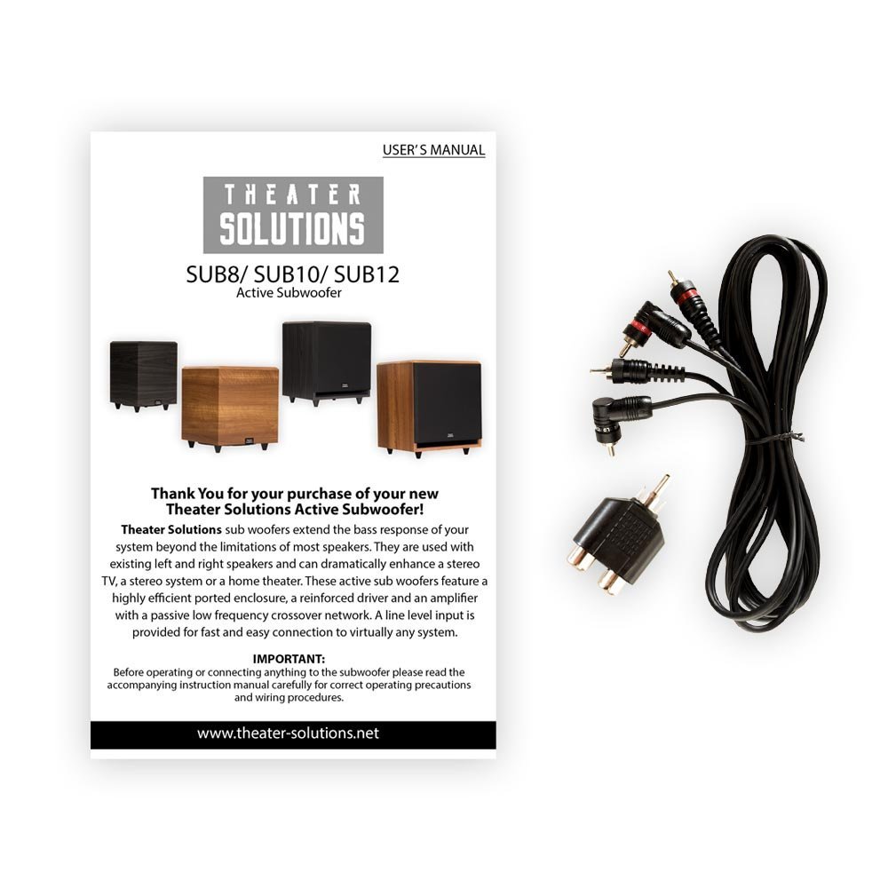 Theater Solutions SUB12D 500 Watt 12-Inch Surround Sound Home Theater ...