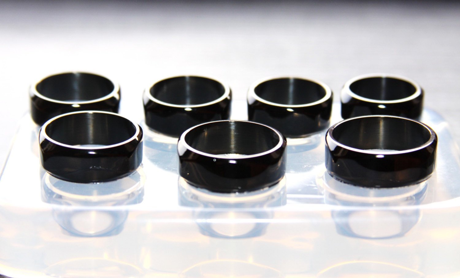 Clear-silicone Square Ring mold. 7pc.- 8mm Height. Size 6,7,8,9,10,11 ...