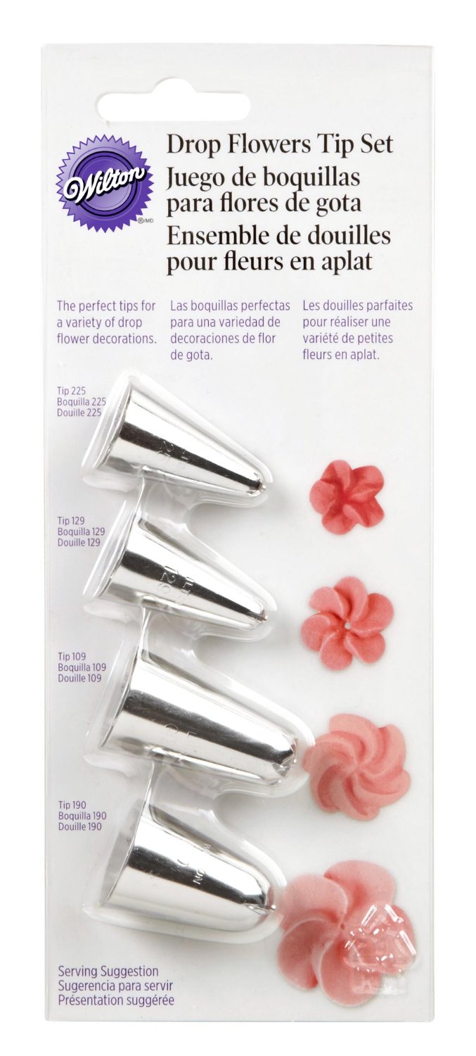 Wilton 418-4569 4-Piece Drop Flowers Tip Set N2 free image download