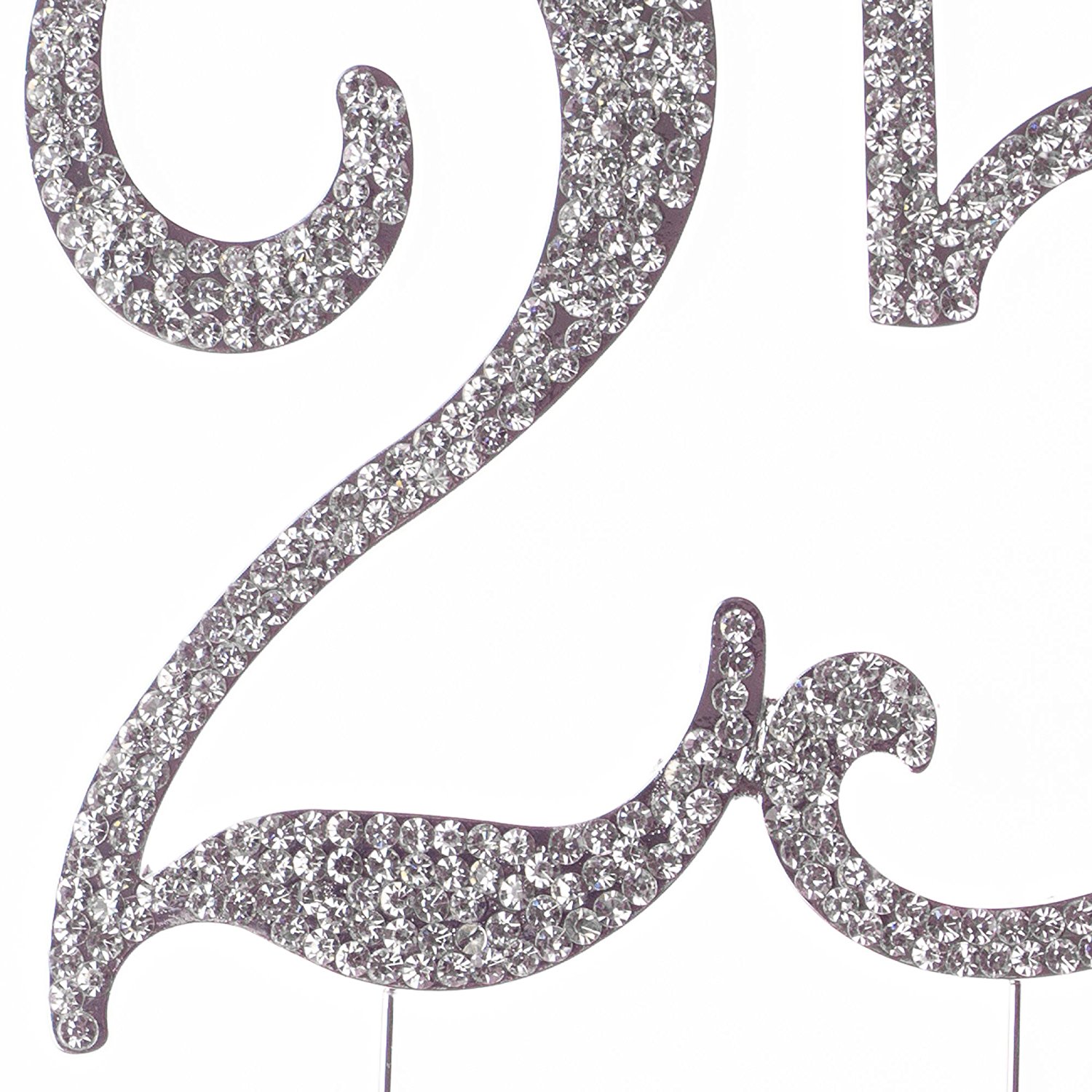25 Cake Topper for 25th Birthday or Anniversary, Crystal Rhinestone ...