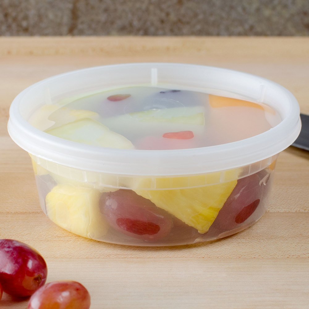 SunnyCare® 8 oz.Microwavable Translucent Plastic Deli Container with ...