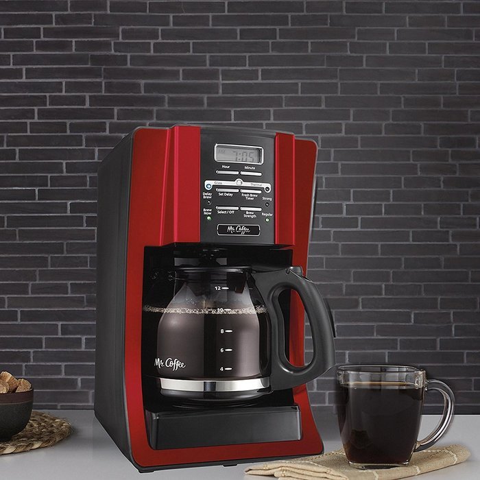 12-Cup Programmable Settings Programmable Coffee Maker, Red N2 free ...