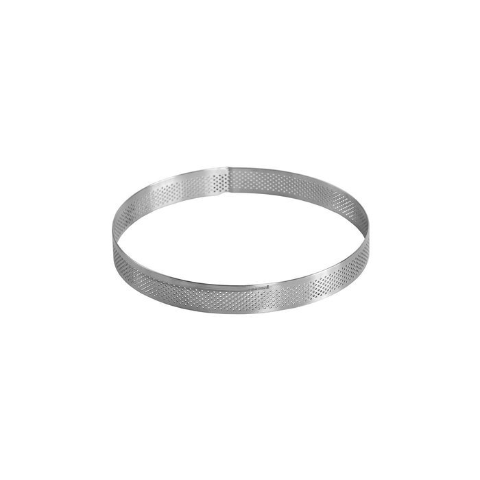 Pavoni Perforated Round Stainless Steel Tart Ring 3/4" High (7-1/2") N2 ...