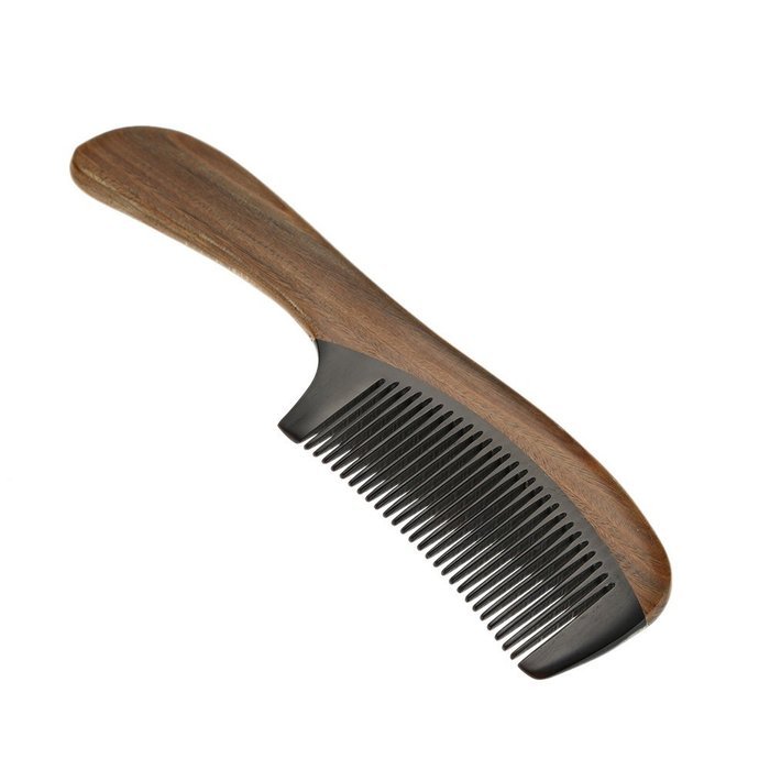 Skango(TM) Handmade Sandalwood Wooden Hair Comb Diaphanous Natural Ox ...