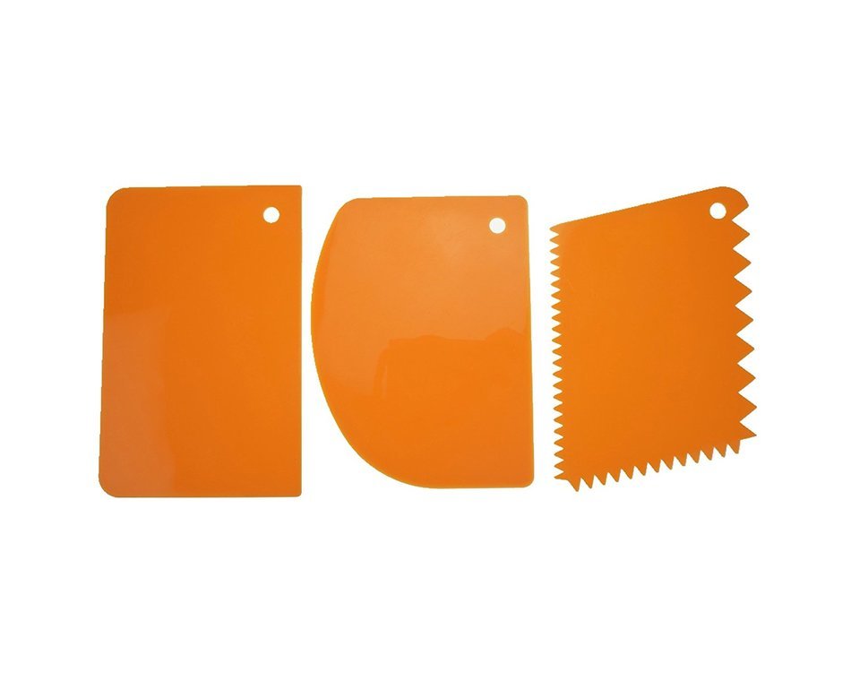 Bilipala 3PCS Plastic Bowl Dough Cake Butter Scrapers Smoothers DIY ...