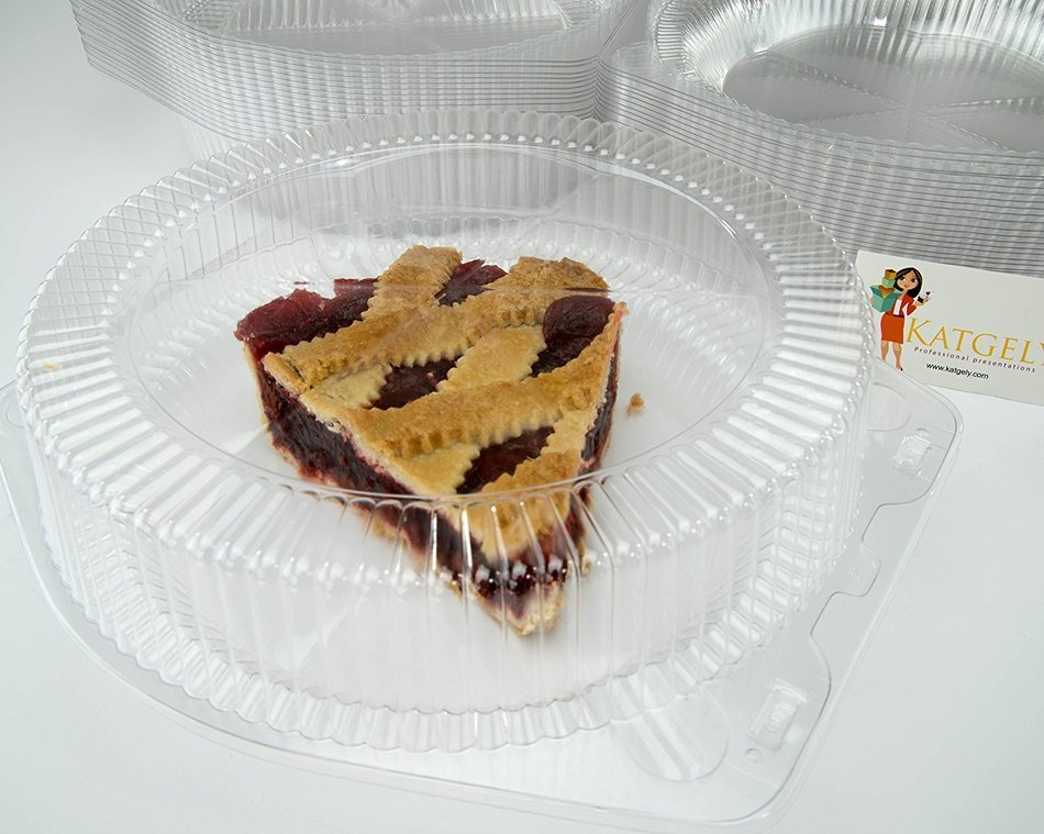 Katgely 10 Inch Plastic Pie Containers Deep Dome (Pack of 20) free ...