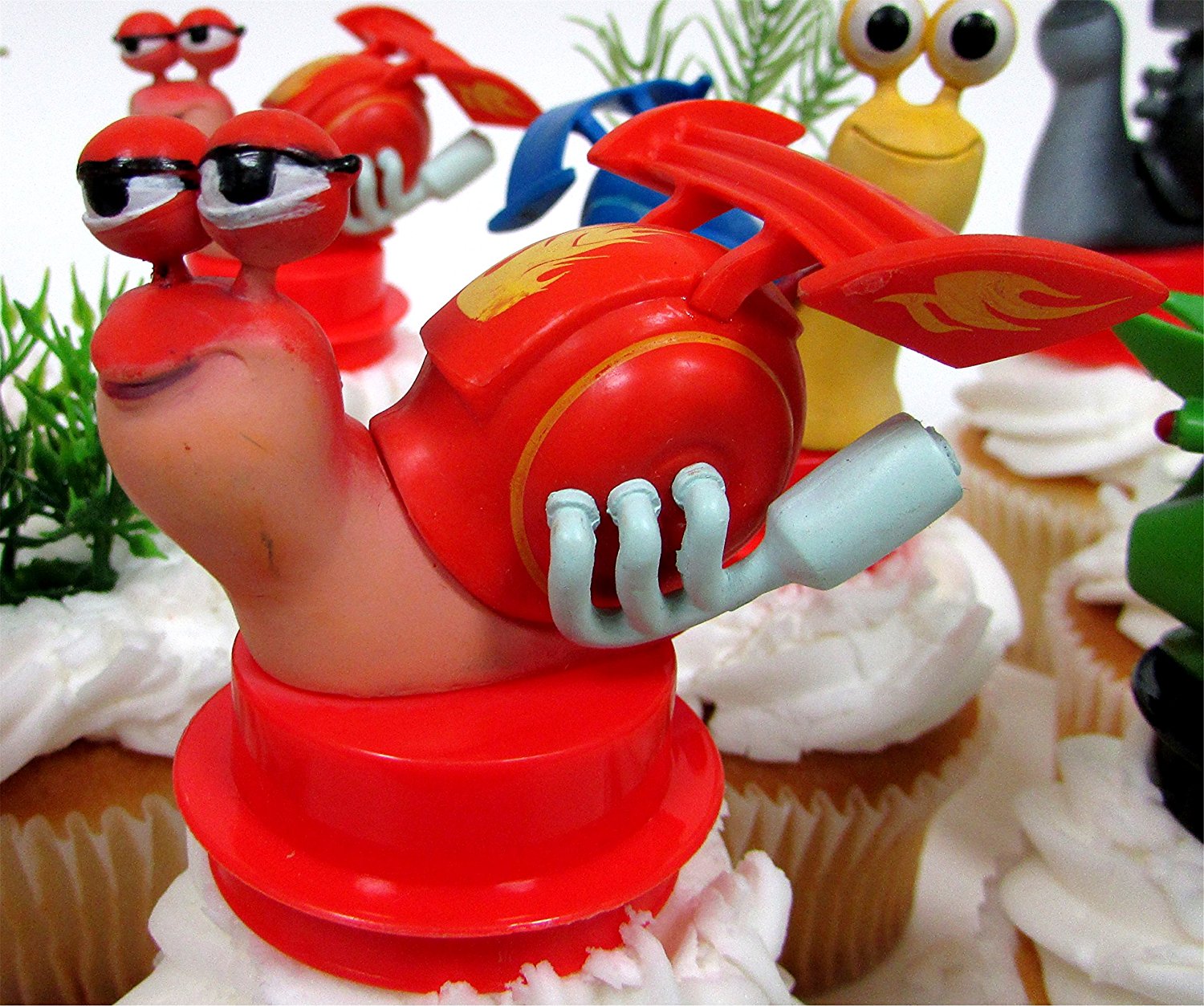 TURBO 14 Piece Birthday CUPCAKE Topper Set Featuring TURBO Figures and ...