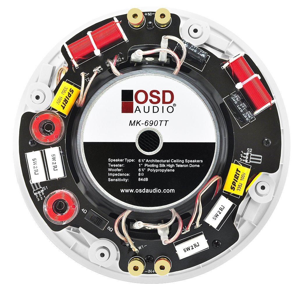 OSD Audio MK690TT 6.5-inch 150-Watt Trimless Thin Bezel Kevlar Dual ...