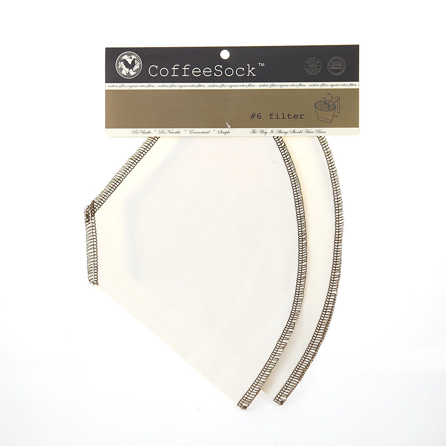 CoffeeSock #6 Cone Filter 2 pack - Organic Cotton N4 free image download
