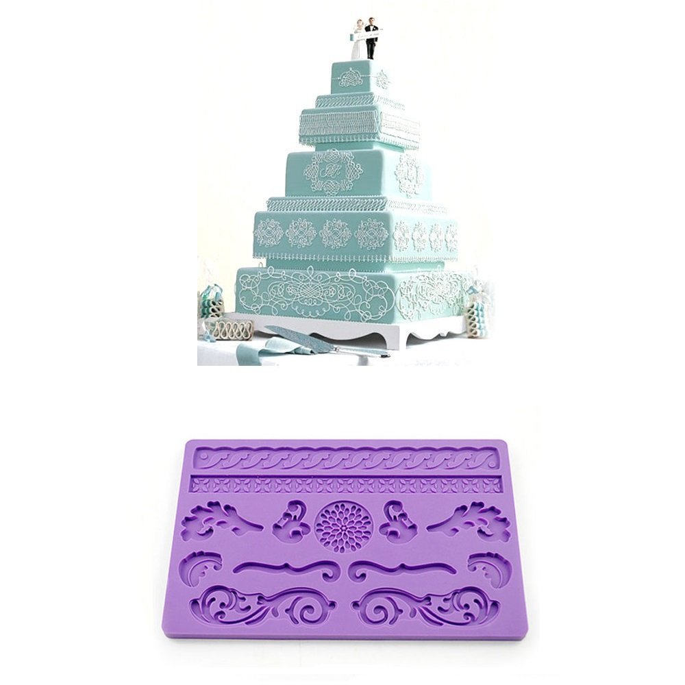 Xgunion Silicone Lace Mold Mould Sugar Craft Fondant Mat Cake Decorating free image download
