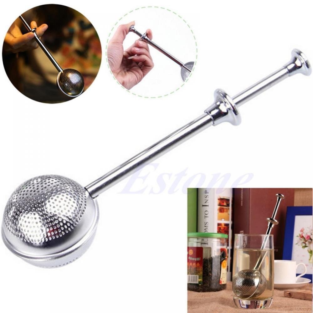 MAXGOODS Fine Metal Ball Push Tea Leaf Herbal Lock Infuser Teaspoon ...