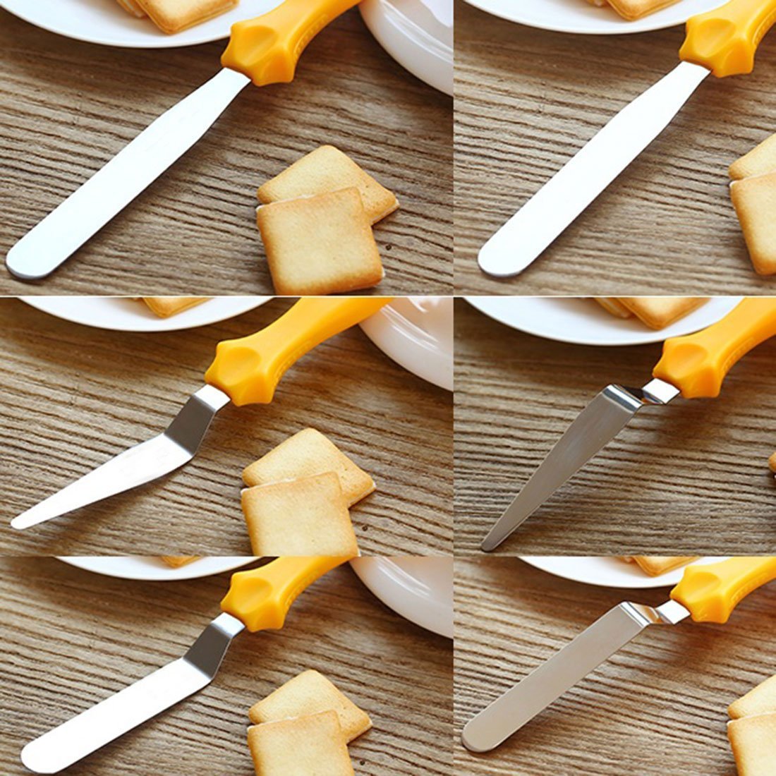 Professional Offset Spatula Set with Plastic Handle - 3-Piece Stainless ...