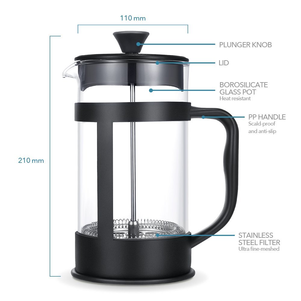 Plemo French Press Coffee Maker Teapot 1Liter 34 oz N7 free image download