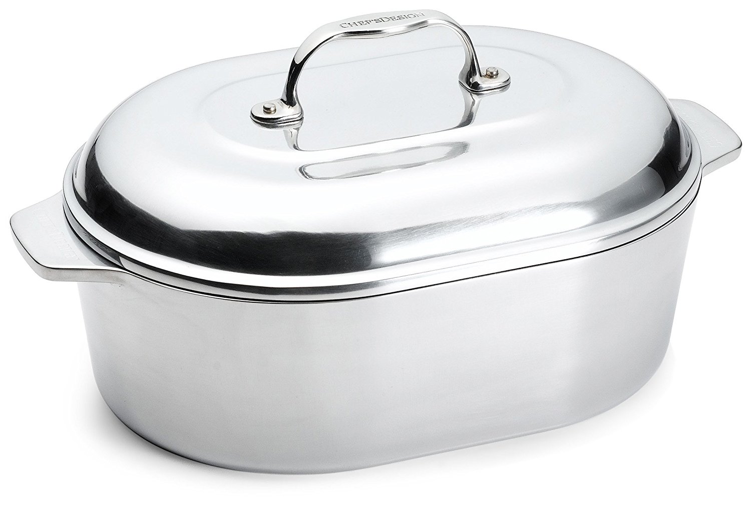 Chef's Design 7-1/2-Quart Covered Oval Roaster with Nonstick Interior ...
