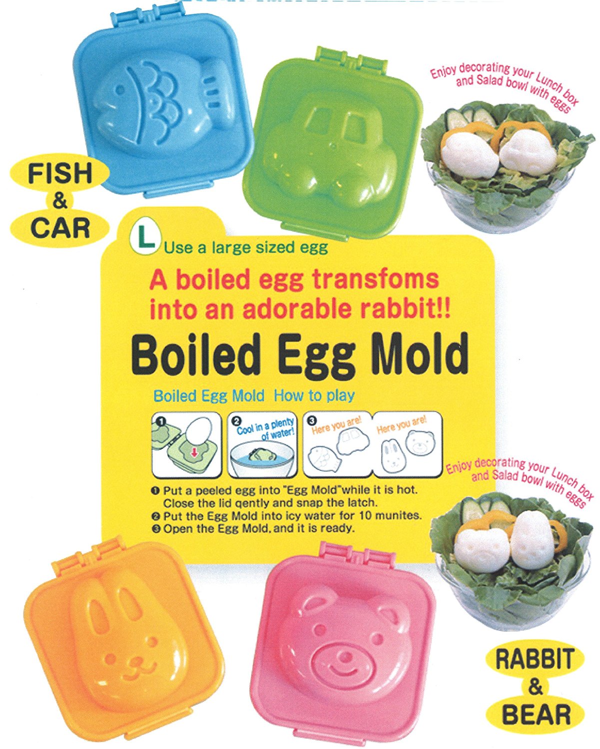 Boiled Egg Mold Bear and Rabbit N2 free image download