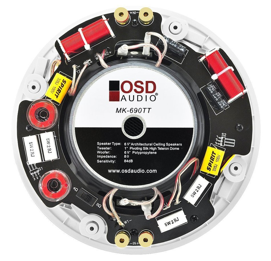 OSD Audio MK690TT 6.5-inch 150-Watt Trimless Thin Bezel Kevlar Dual ...
