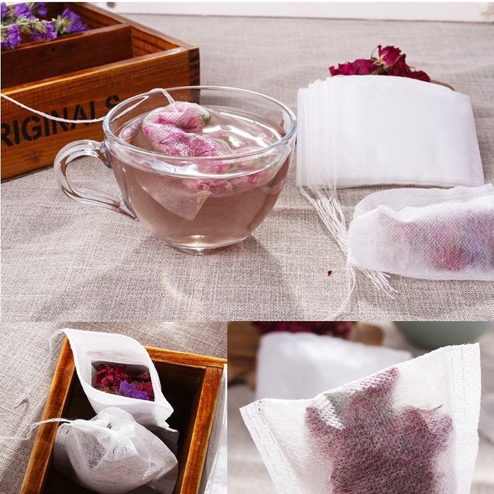 Tea Filter Bags, Unbleached 100% Natural Empty tea bags for Loose ...