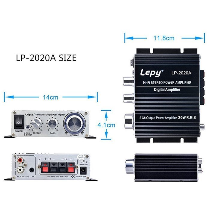 HONGYU Hi-Fi Stereo Digital Audio Amplifier , Lepy LP-2020A Mini Audio ...