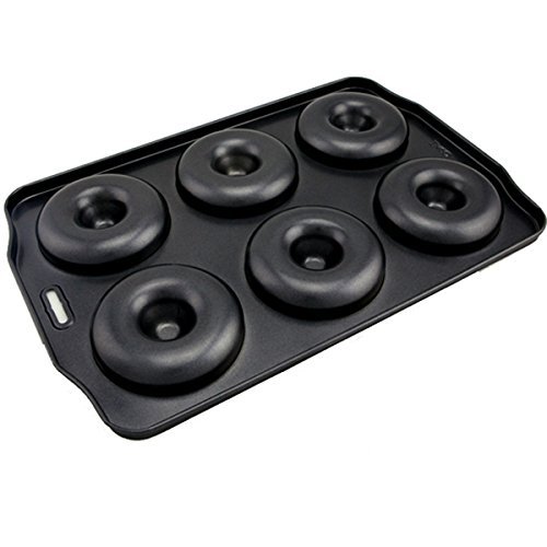 6 Cavities Holes Nonstick Carbon Steel Doughnut Mold Mould Cake Biscuit
