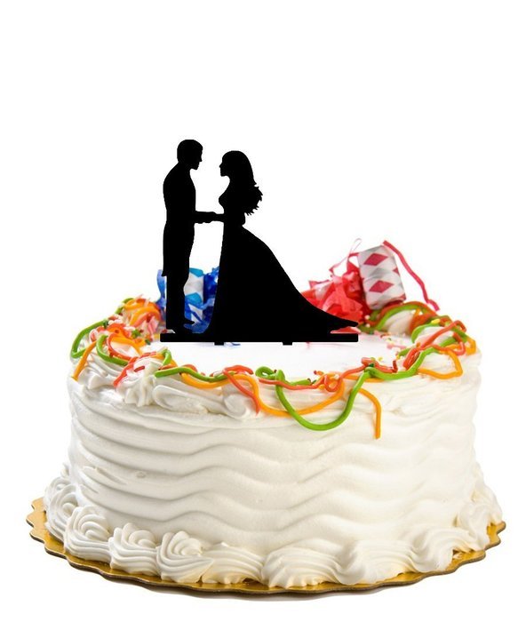 Ecape Acrylic Cake Topper of Engagement and Wedding with Groom Holding ...