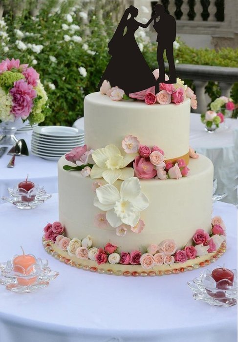 Ecape Acrylic Cake Topper of Engagement and Wedding with Groom Holding ...