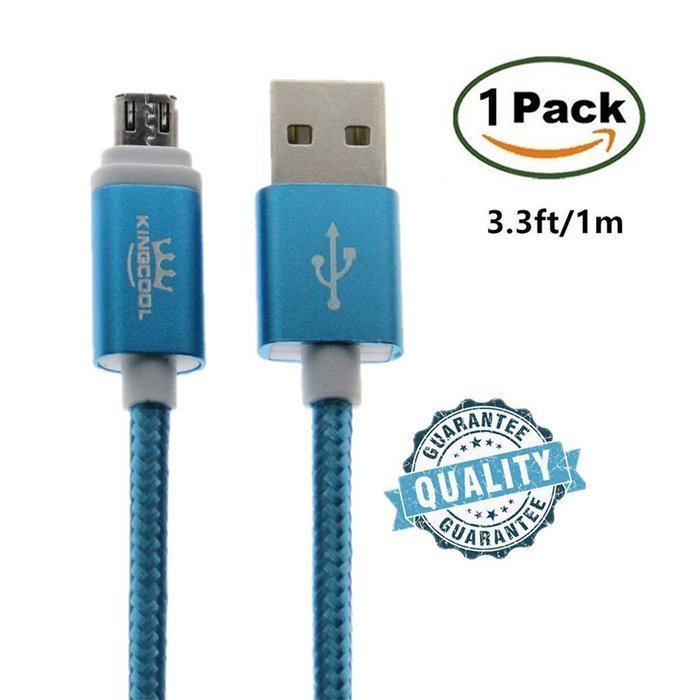 KingCool Micro USB Charge Cable 3 Pack 3.3 ft/1m Durable Braided Nylon ...