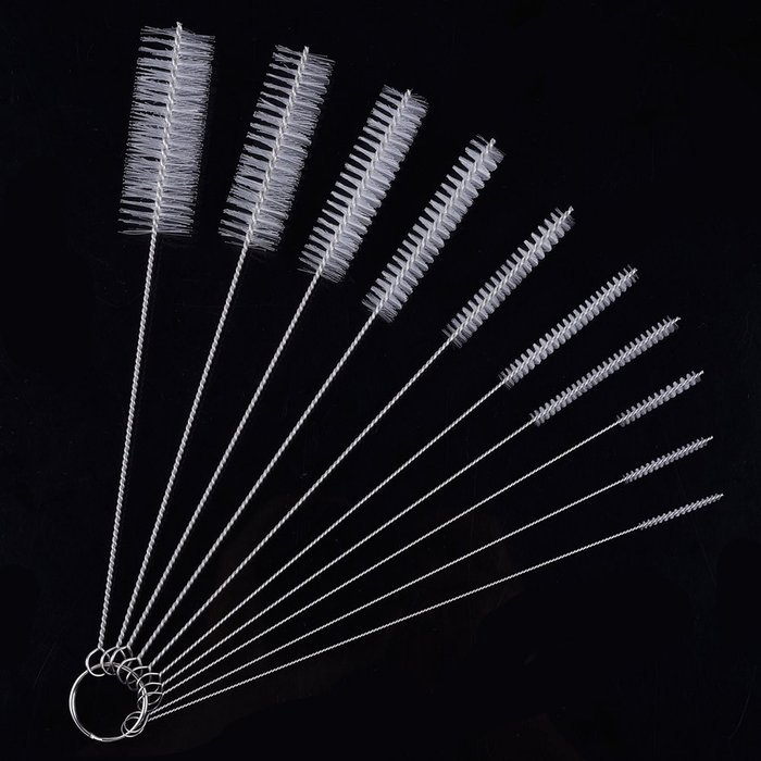 EBoot 10 Pieces Nylon Tube Brush Pipe Cleaning Brushes, White N2 free ...