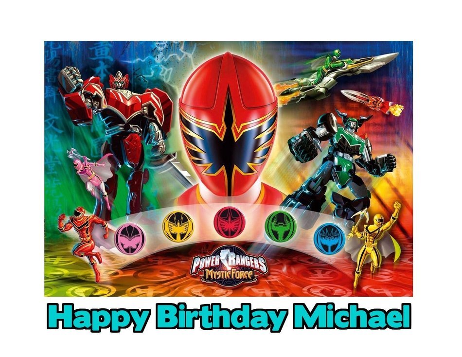 Power Rangers Mystic Force Image Photo Cake Topper Sheet Personalized ...