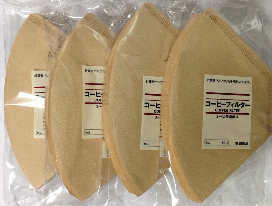 MUJI Cone Coffee Filters, Natural Brown, 50sheets × 4packs free image ...