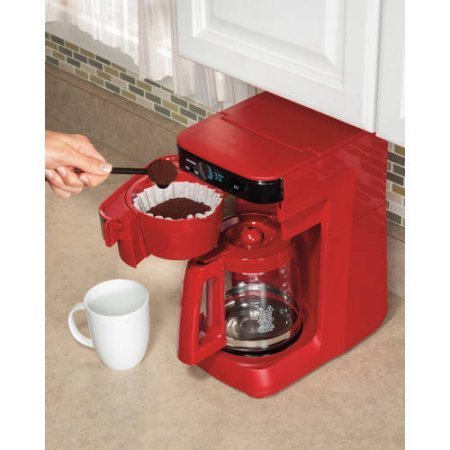 Hamilton Beach 46301 12-Cup Programmable Coffee Maker, Red | Automatic ...