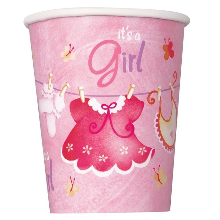 Cardboard Pink Clothesline Girl Baby Shower Cake Bunting Topper N32 ...