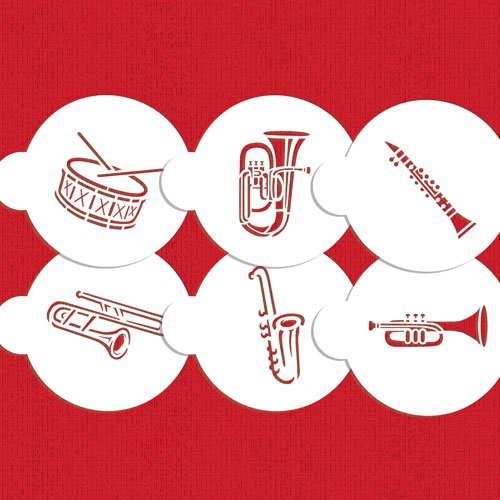 Marching Band Instruments Cookie Stencil by Designer Stencils free ...